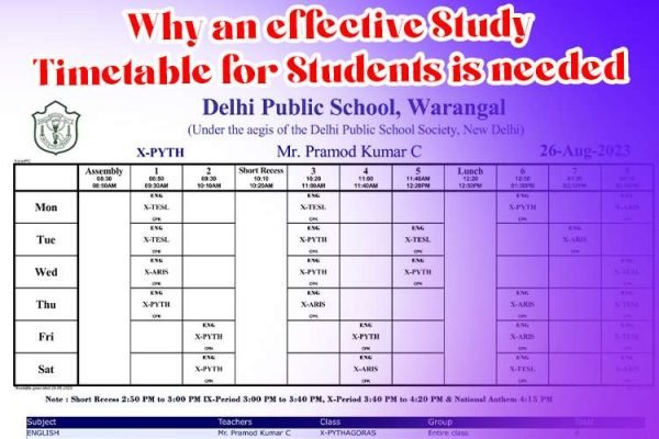 How students can create an effective study timetable?
